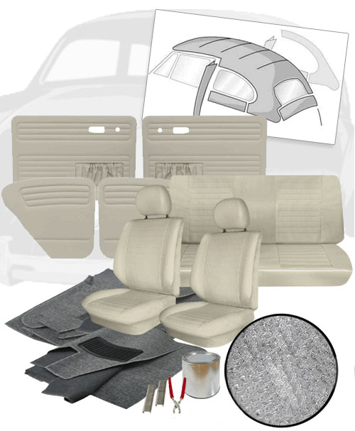 1977 VW Standard Beetle Sedan Velour Cloth Interior Kit - 111-1977 ...