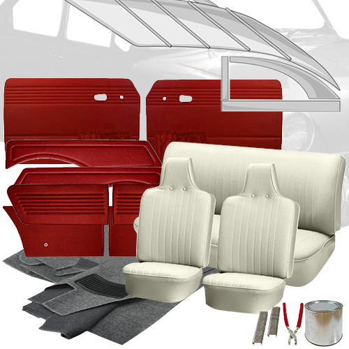 1970-1972 VW Type 3 Fastback Basketweave Vinyl Interior Kit: VW Parts ...
