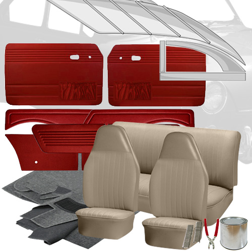 1973 VW Type 3 Fastback Tweed Cloth Interior Kit - 131-1973-Fastback-Tweed