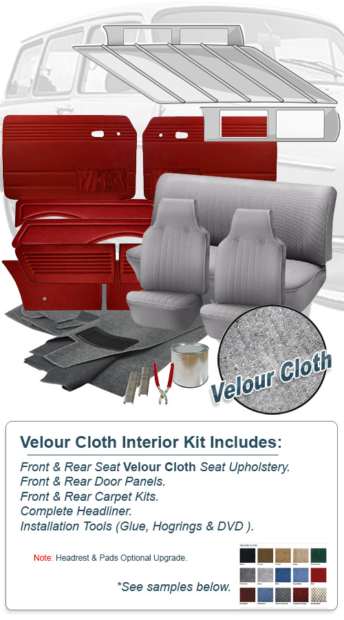 1968-1969 VW Type 3 Squareback Velour Cloth Interior Kit - 131-1968 ...