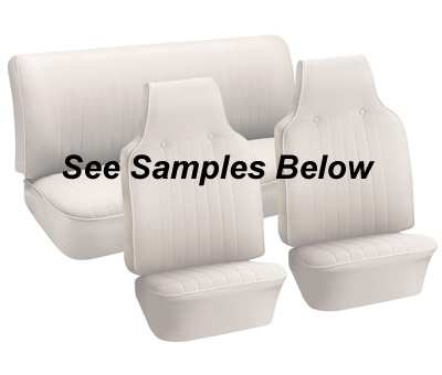 VW Seat Upholstery, Full Set, Smooth Vinyl-Select Color, Beetle ...