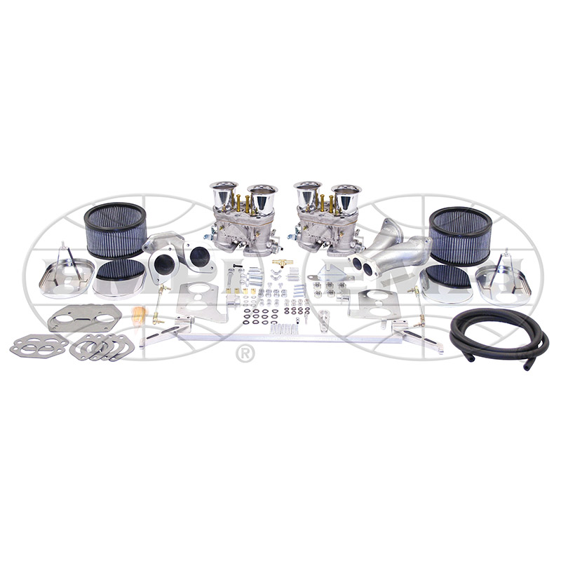 EMPI Deluxe Dual 40HPMX Carb Kit for Type 1 with Chrome Air Cleaners ...
