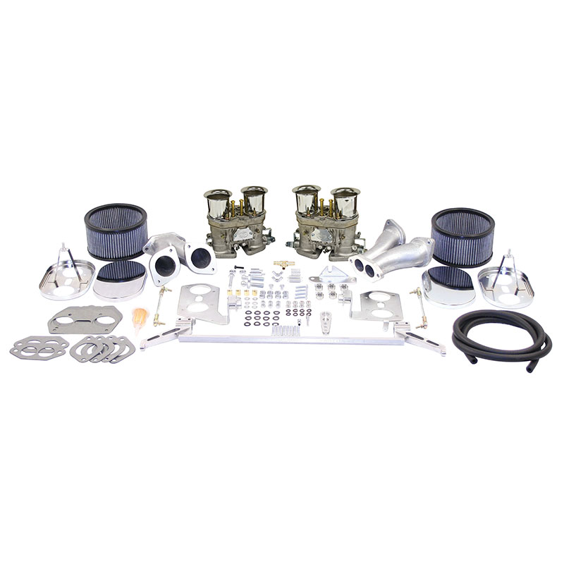 EMPI Deluxe Dual 40HPMX Carb Kit for Type 1 with Chrome Air Cleaners ...