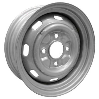 4 Lug VW Wheel, Silver with Slots 4x130 15x4.5" Wide - 500-7730-P