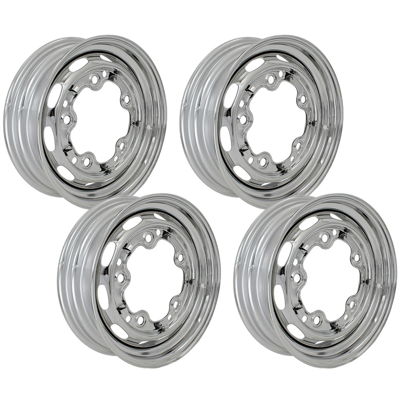VW 5 Lug Wheels, Chrome with Slots 5x205 15x4.5" Wide, set of 4: VW ...