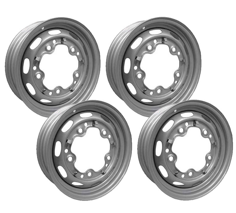 5 Lug VW Wheels, Silver with Slots 5x205 15x4.5" Wide, Set of 4: VW ...