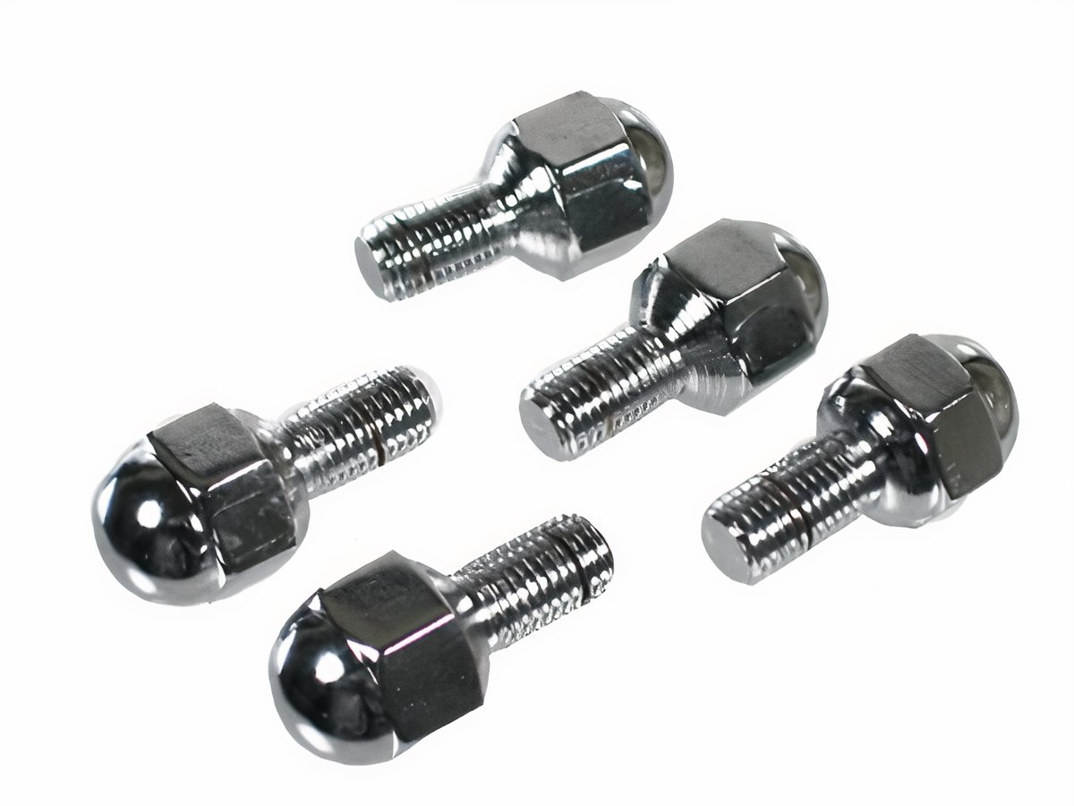 9565 - 12x1.5mm - Ball Seat Chrome 20mm Lug Bolts - 5 Pieces