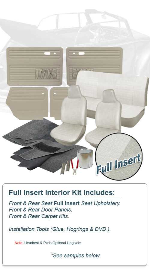 1974-1976 VW Super Beetle Convertible Full Insert Interior Kit - 111 ...