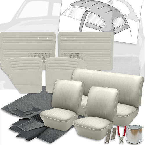 1956-1957 VW Beetle Sedan Basketweave Vinyl Interior Kit - 111-1956 ...