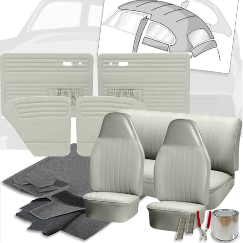 1973 VW Standard Beetle Sedan Basketweave Vinyl Interior Kit - 111-1973 ...