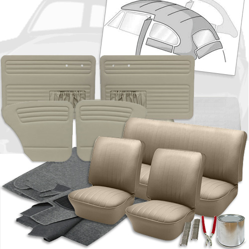 1956-1957 VW Beetle Sedan Tweed Cloth Interior Kit - 111-1956-1957-Tweed