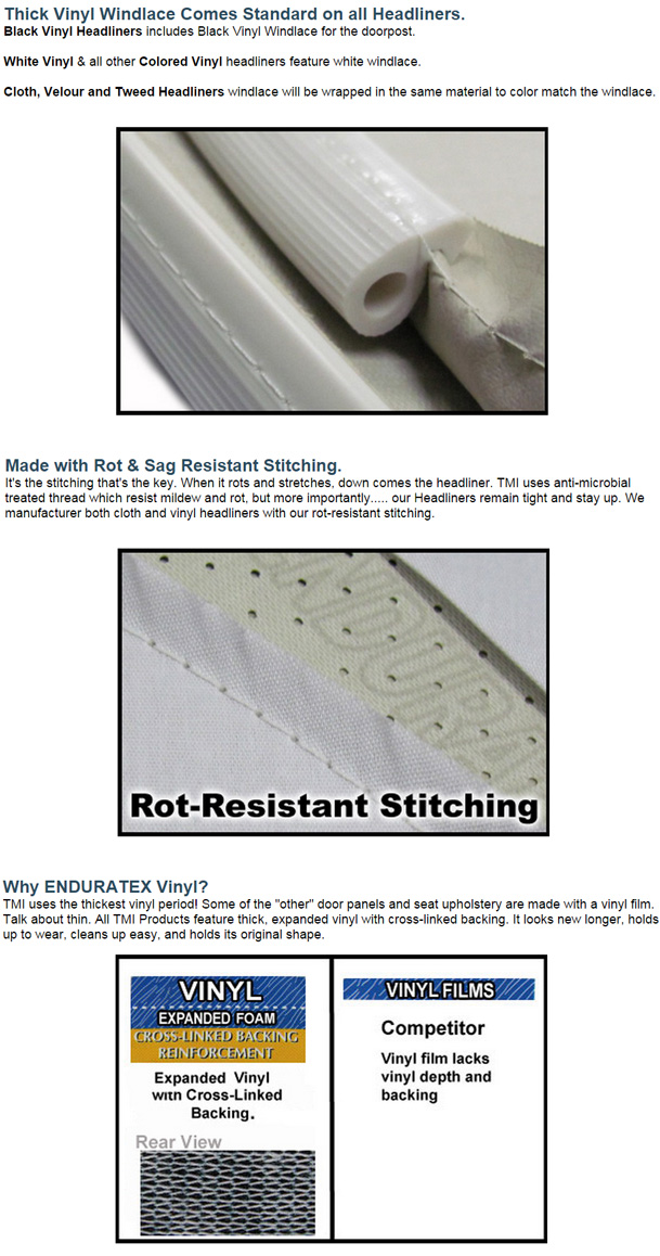 VW Easy Install Headliner, Perforated Vinyl- Select Color, Beetle and ...
