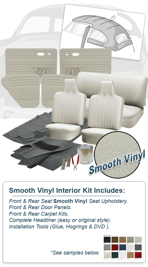 1970-1972 VW Standard Beetle Sedan Smooth Vinyl Interior Kit - 111-1970 ...
