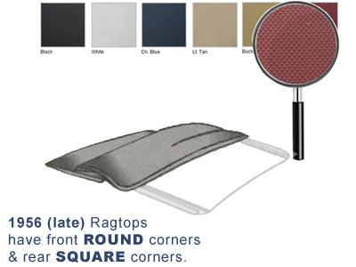 VW Ragtop, Pinpoint Vinyl- Select Color, Beetle 1956 (Round Front ...